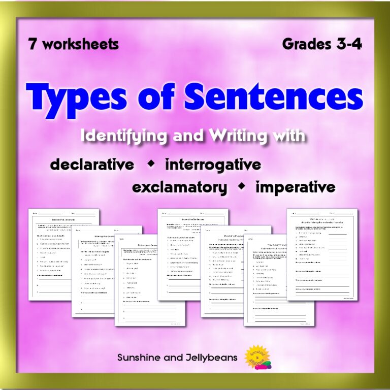 Grade 3 Sentence BUNDLE - Types of Sentences / Conjunctions / Fragments ...