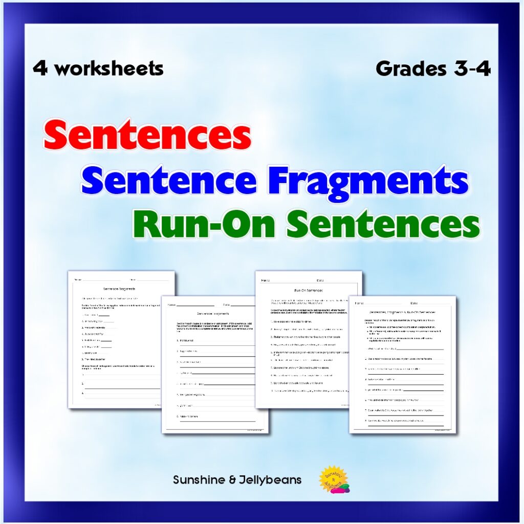 Grade 3 Sentence BUNDLE - Types of Sentences / Conjunctions / Fragments ...