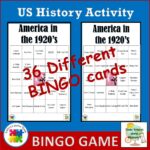 "Roaring Twenties" America in the 1920's BINGO Review Game Activity ...