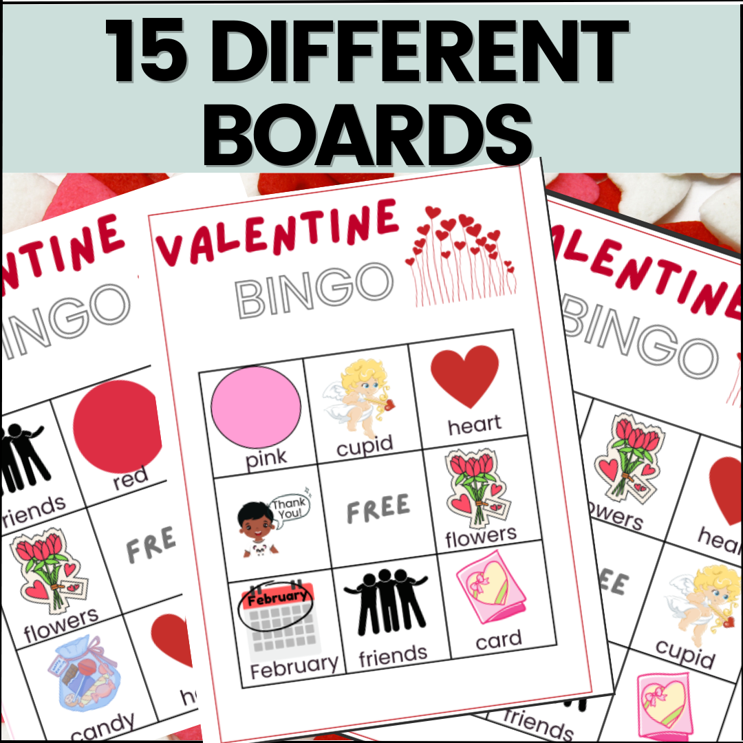 Valentine Vocabulary Bingo Game for Preschool & Early Elementary | Made ...