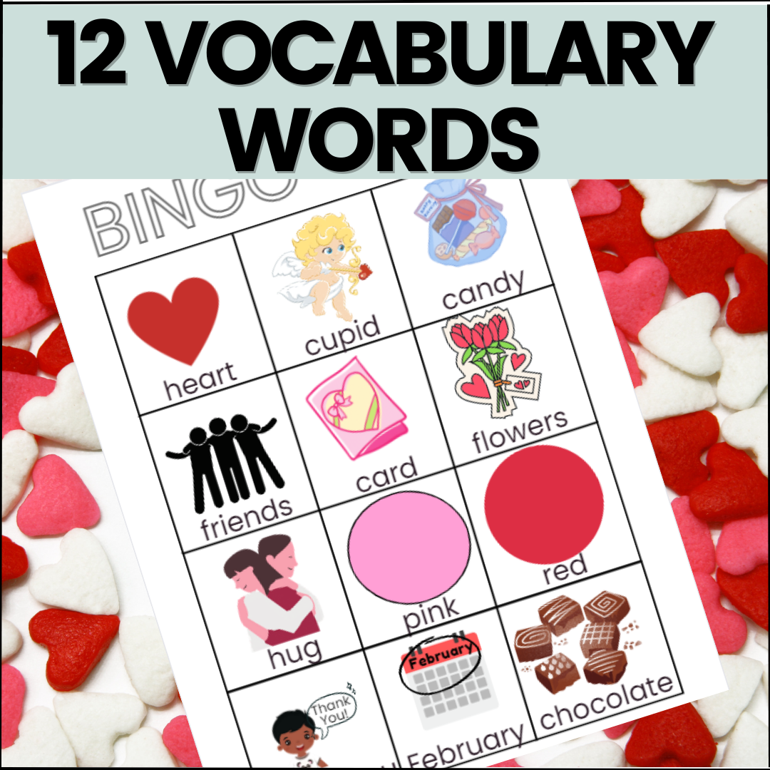 Valentine Vocabulary Bingo Game for Preschool & Early Elementary | Made ...