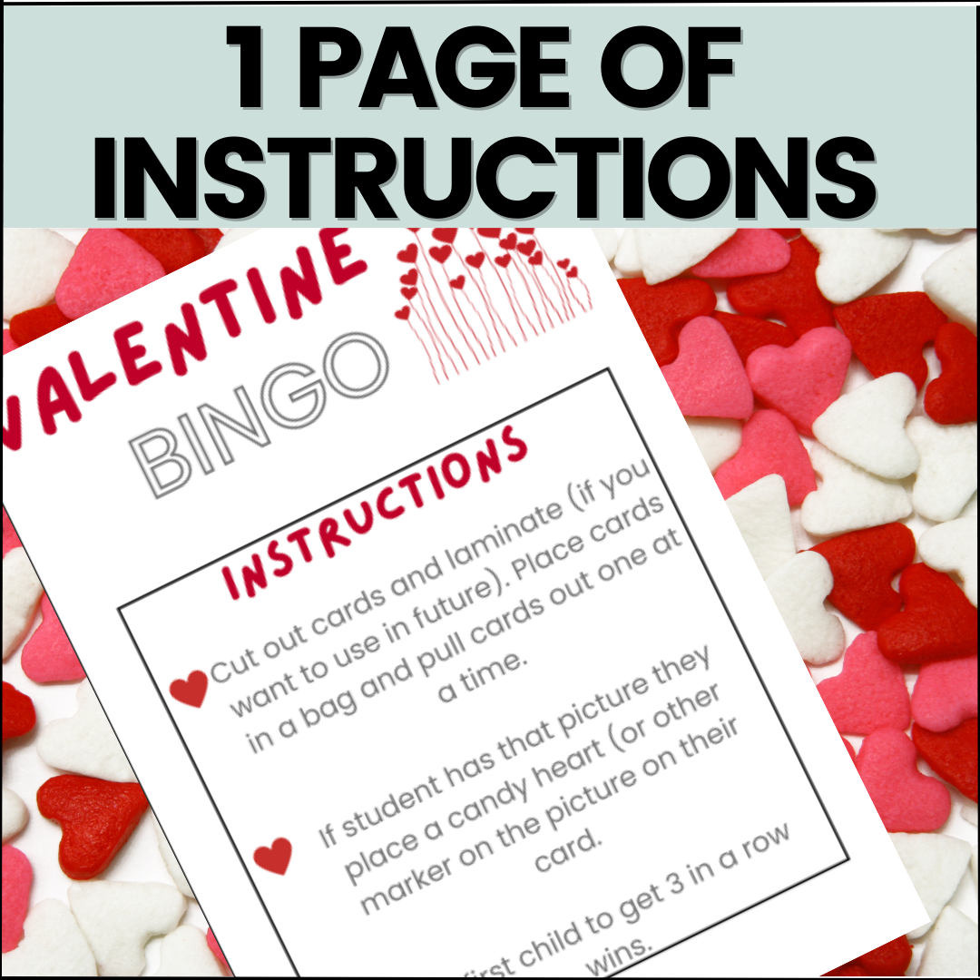 Valentine Vocabulary Bingo Game for Preschool & Early Elementary | Made ...