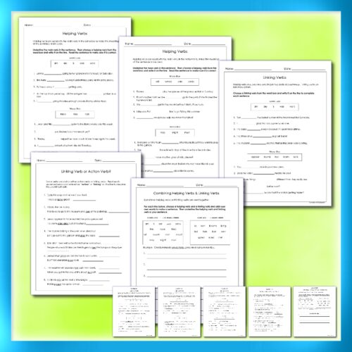 Verbs and Verb Tenses - Grade 3 BUNDLE - 17 worksheets - Great Practice ...