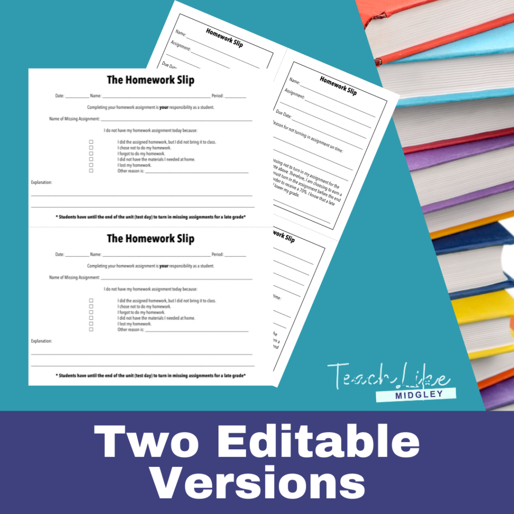 The Homework Slip | Made By Teachers