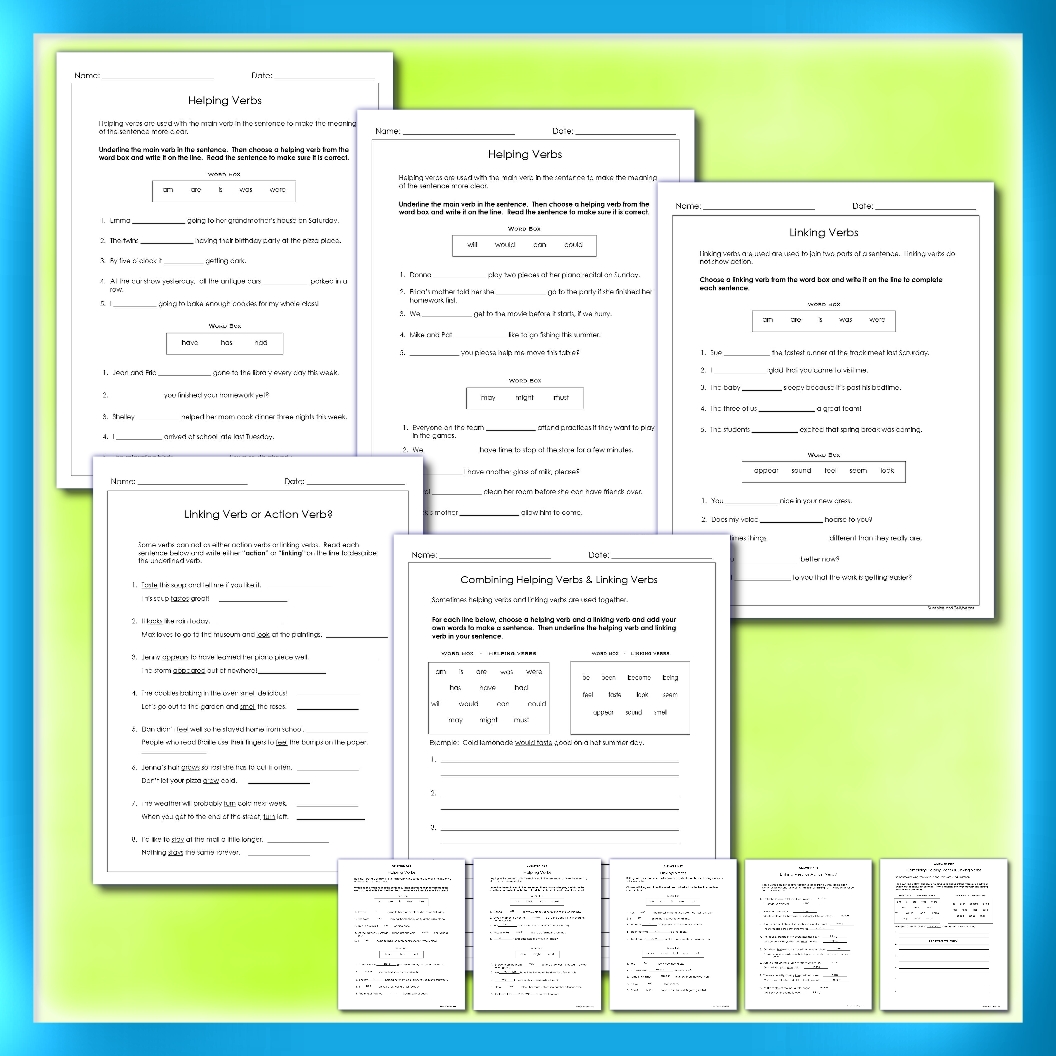 Verbs BUNDLE - Grade 3-4 - Action Verbs - Helping and Linking Verbs - 8 ...