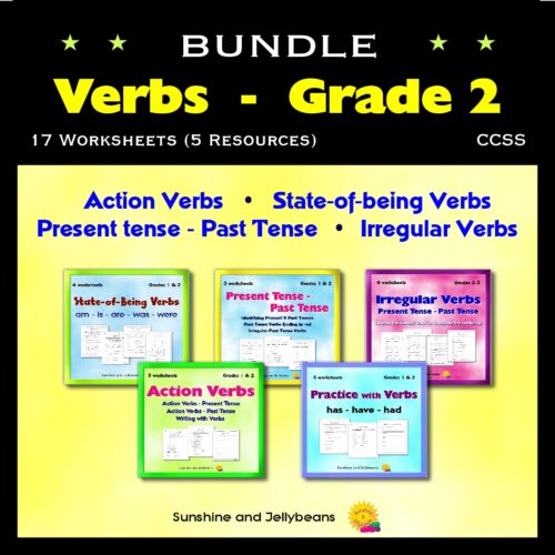 Verbs BUNDLE Grade 2 - Using Verbs and Tenses - Regular/Irregular - 17 ...