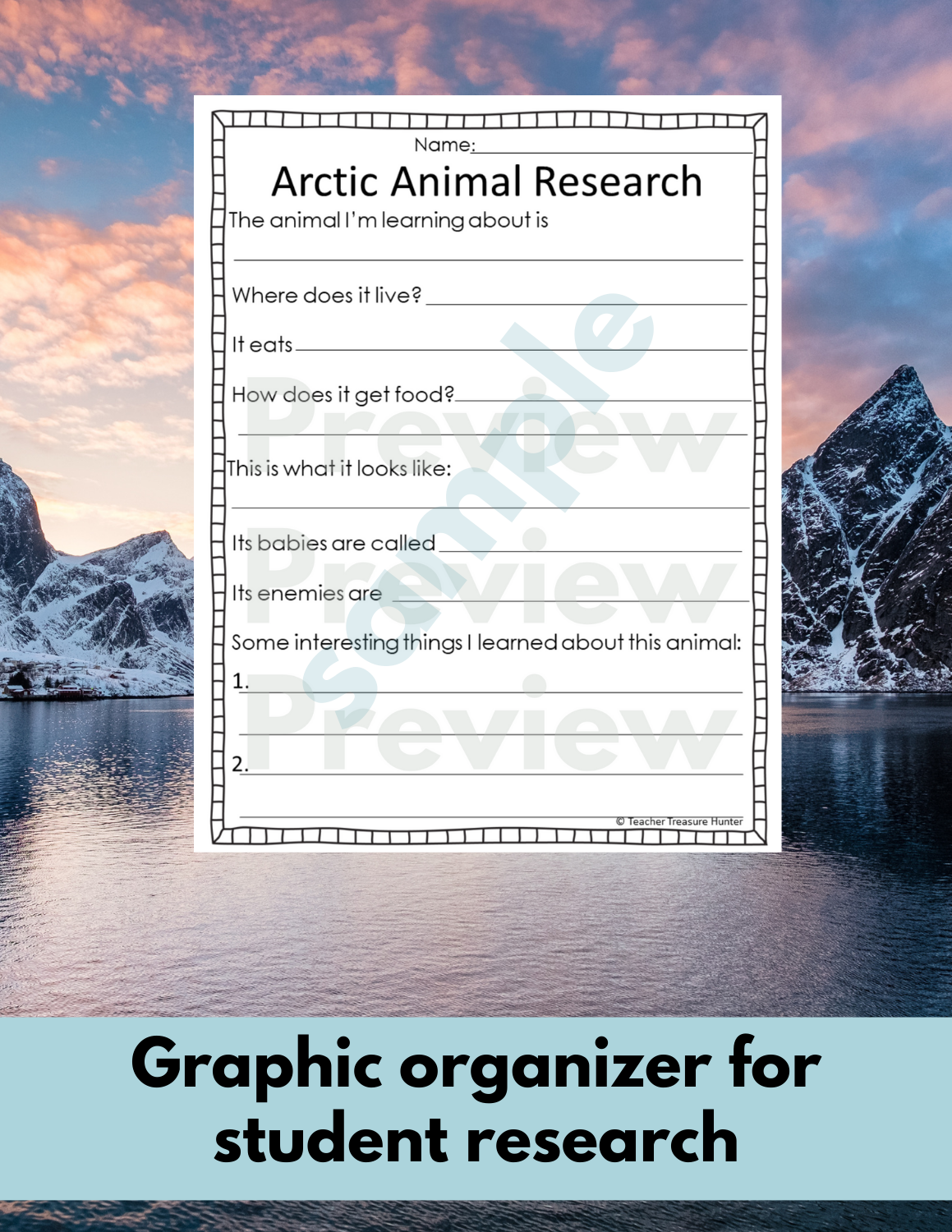 Walrus Animal Research Page Arctic Animal Reports 1st 2nd 3rd grade non ...