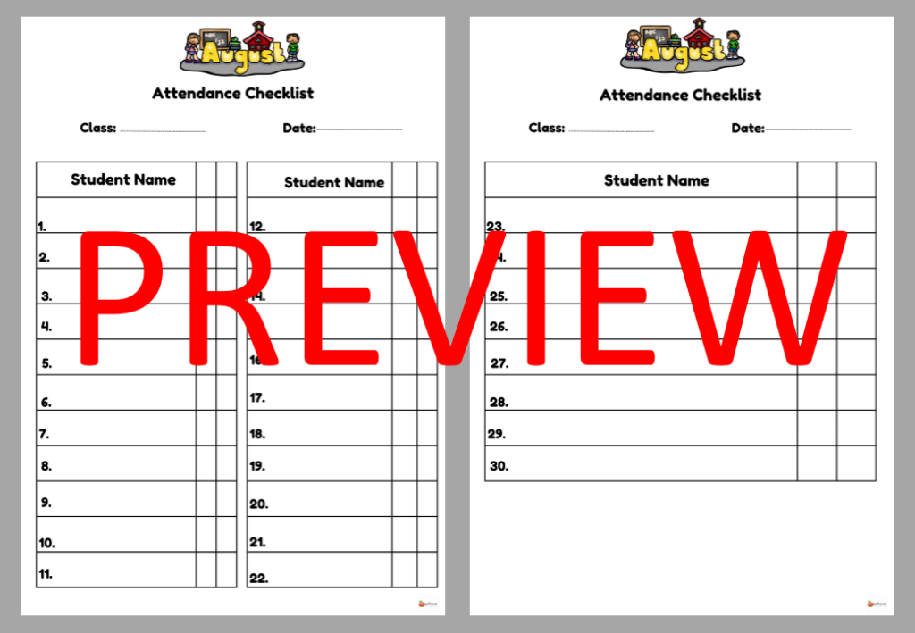 Editable Student Monthly Attendance Checklist | Made By Teachers