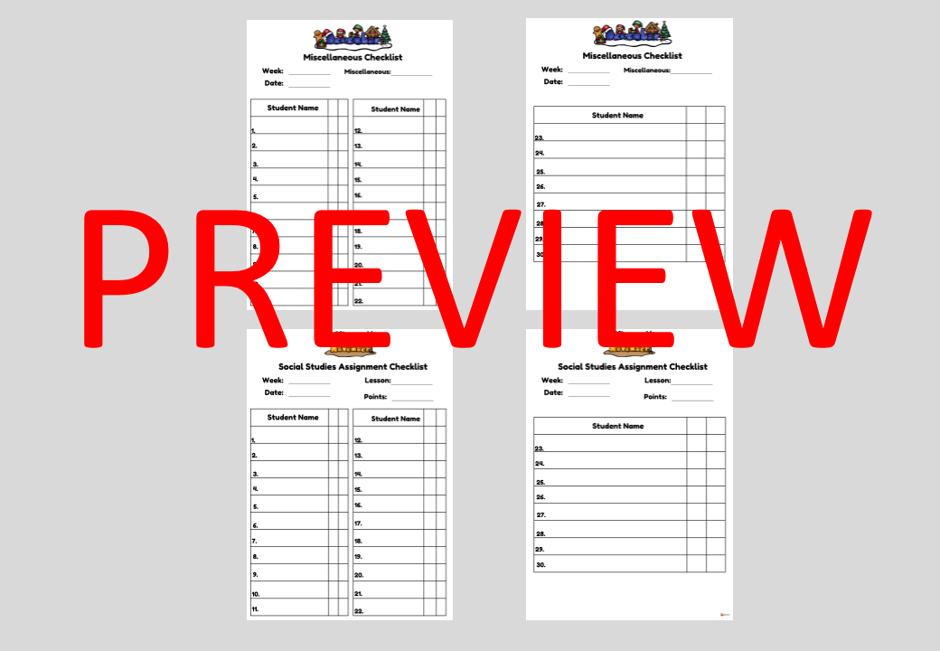 Editable Monthly Assignment Checklist | Made By Teachers