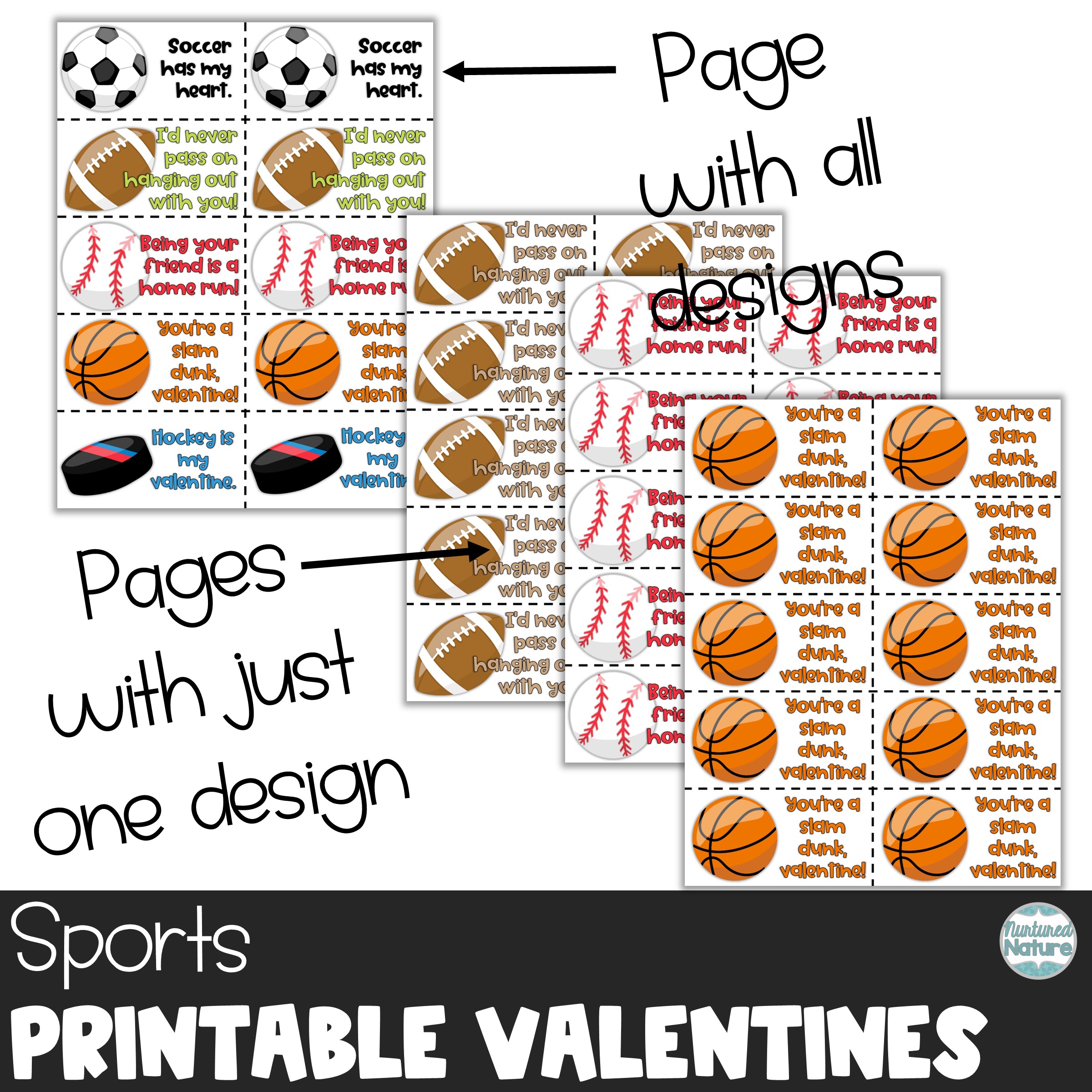 Sports Printable Valentine’s Day Cards for Students - Soccer ...
