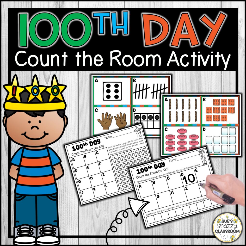 100th Day of School Count the Room Center | 100th Day Math Counting ...