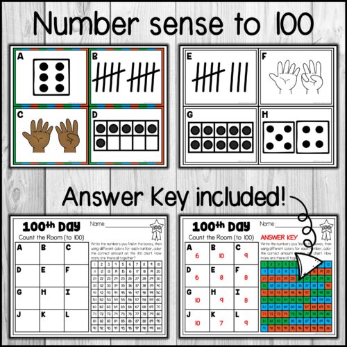 100th Day of School Count the Room Center | 100th Day Math Counting ...