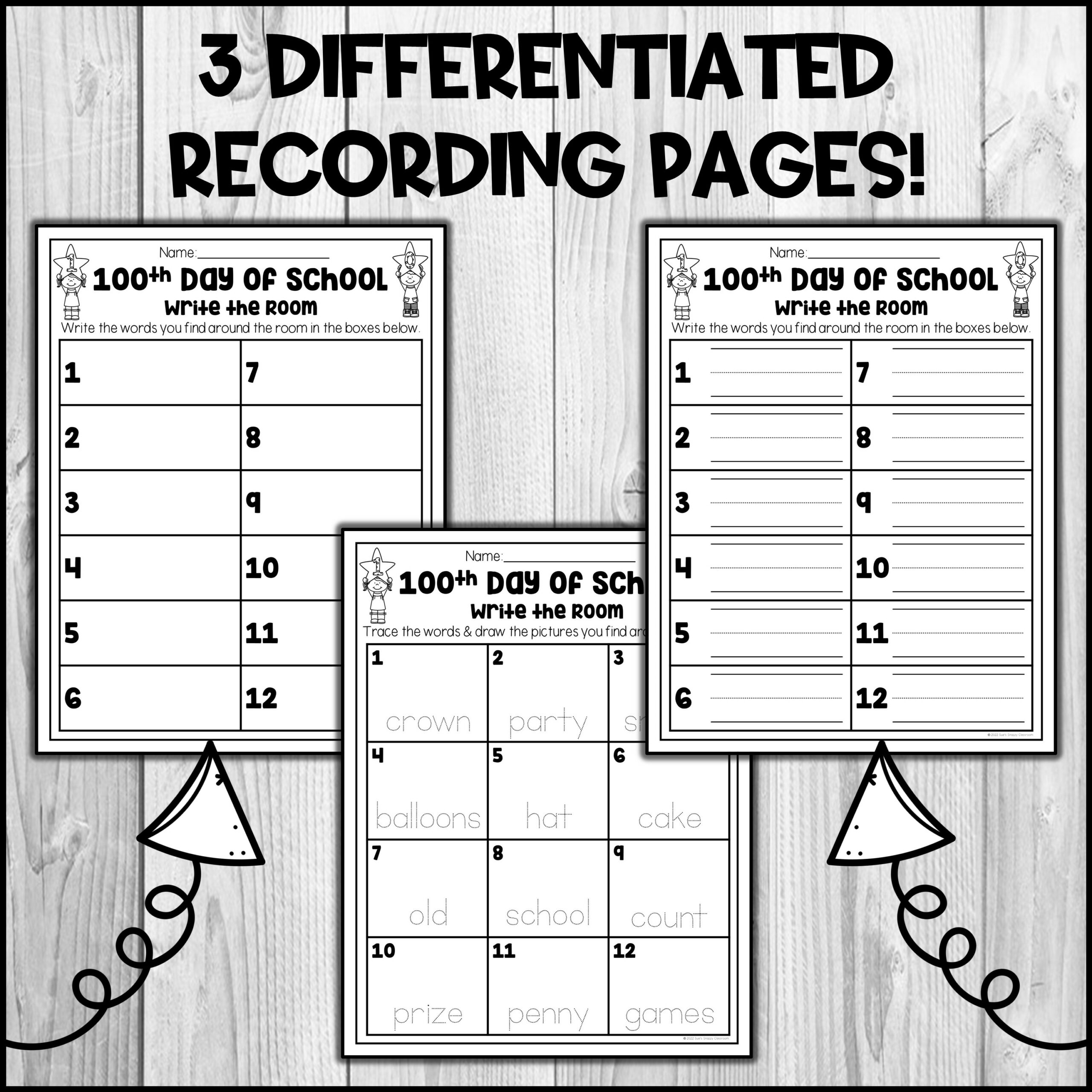 100th Day of School Write the Room Center | 100th Day Literacy Writing ...