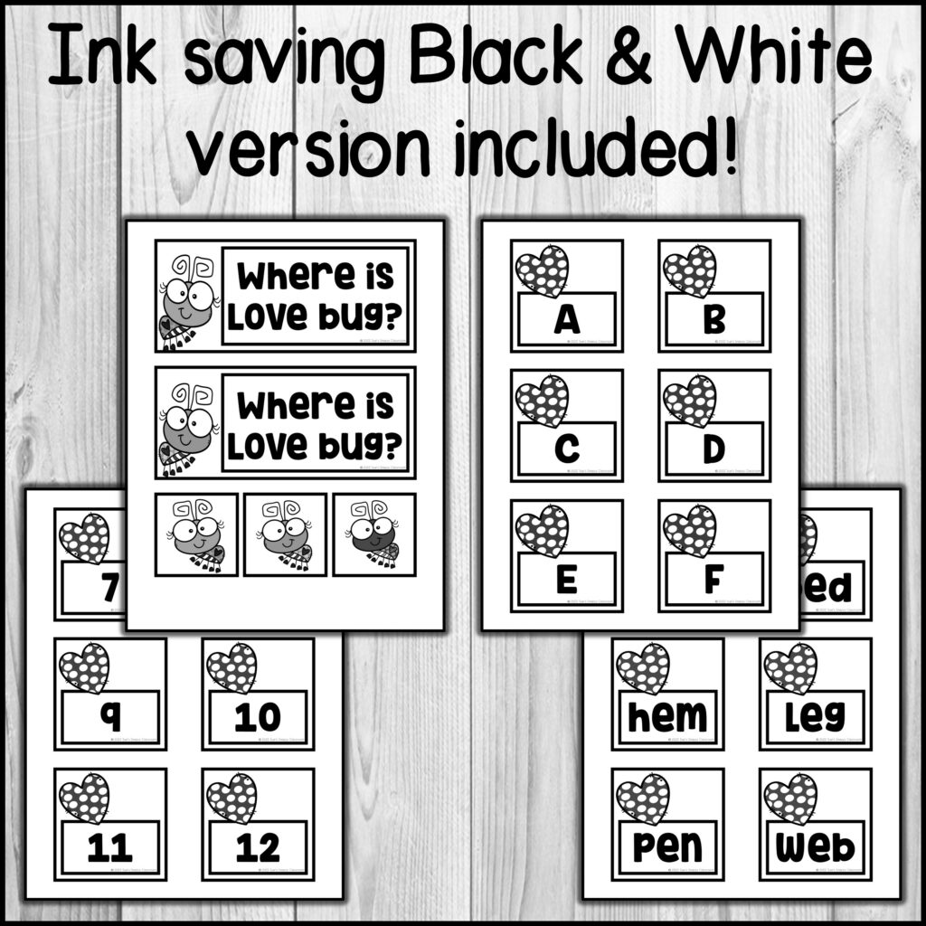 Where is Love Bug? Hide & Find Pocket Chart Game - Numbers, Letters ...
