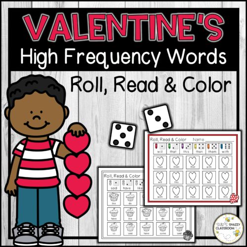 Roll, Read & Color | High Frequency Word Activity | Valentine's Day ...
