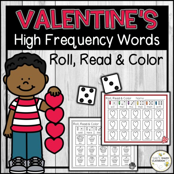Roll, Read & Color | High Frequency Word Activity | Valentine's Day ...