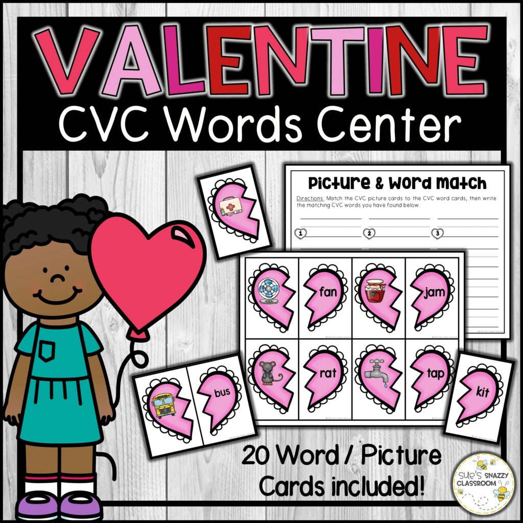 Valentine's Day CVC Words Activity - Beginning and Ending Sounds ...
