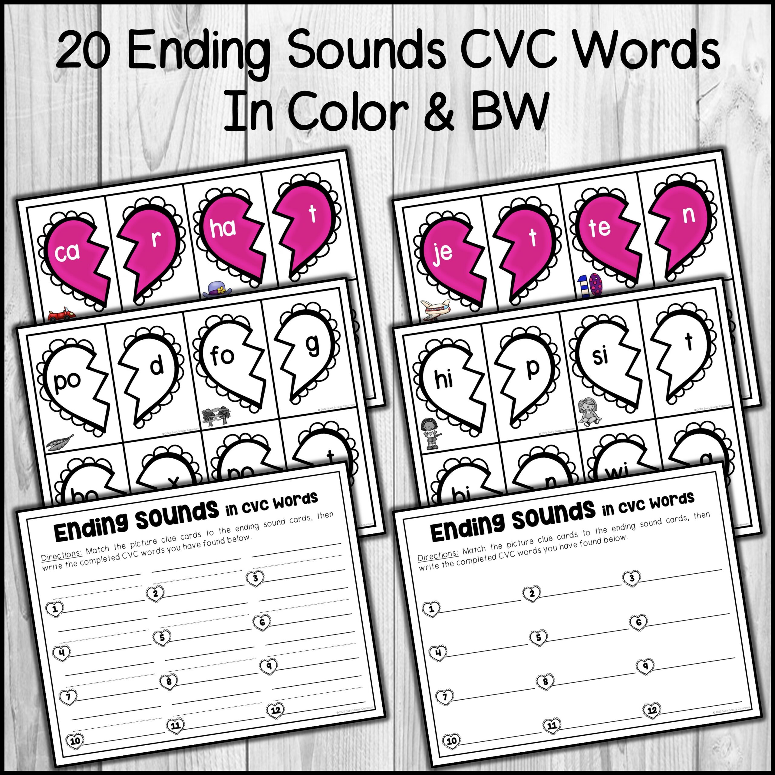 Valentine's Day CVC Words Activity - Beginning and Ending Sounds ...