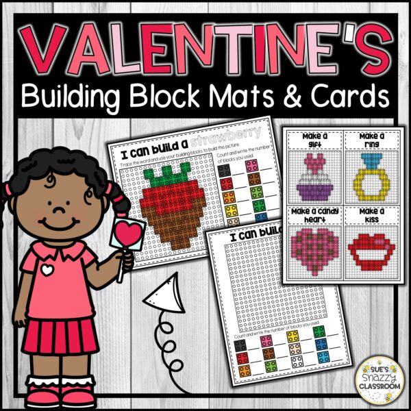 Valentine's Day Building Blocks Activity Mats | Fine Motor Task Cards ...