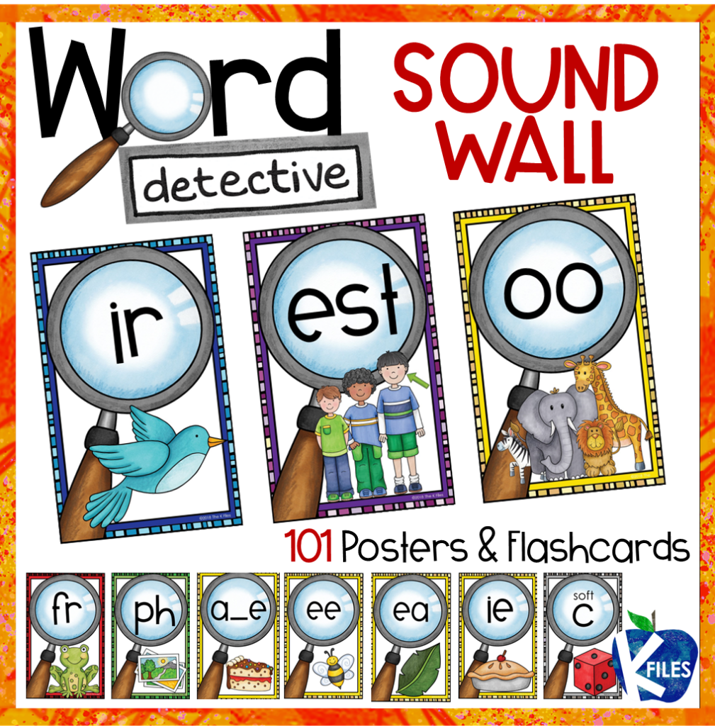 Phoneme Sound Wall and Word Wall Poster Set with Flashcards for Word ...