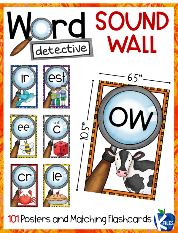 Phoneme Sound Wall and Word Wall Poster Set with Flashcards for Word ...