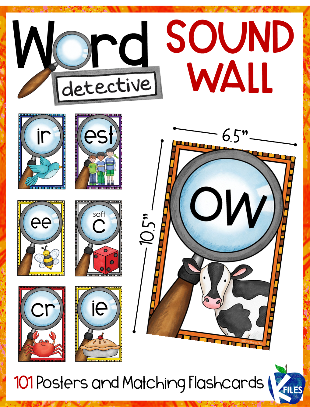 Phoneme Sound Wall and Word Wall Poster Set with Flashcards for Word ...