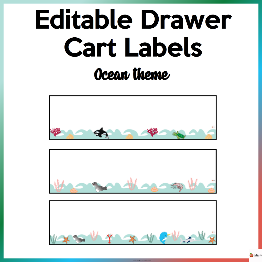 Editable Drawer Cart Labels Ocean Theme | Made By Teachers