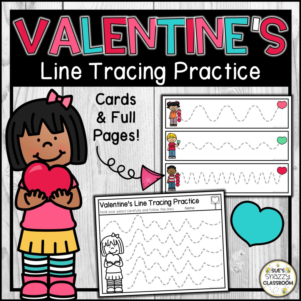 Valentine's Day Pre-Writing Line Tracing Practice | Fine Motor Skills ...