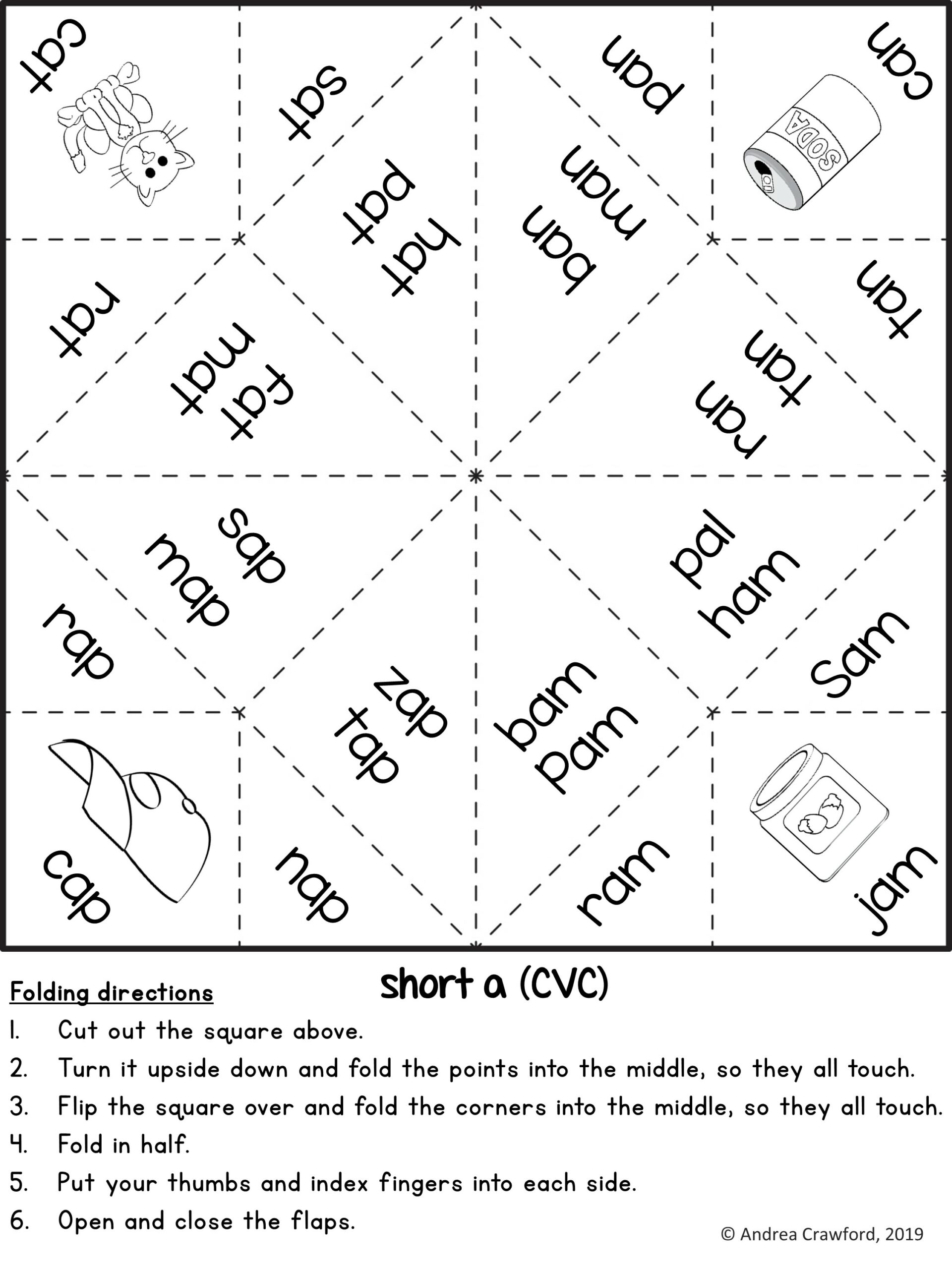 Phonics Cootie Catchers: Short Vowels | Made By Teachers