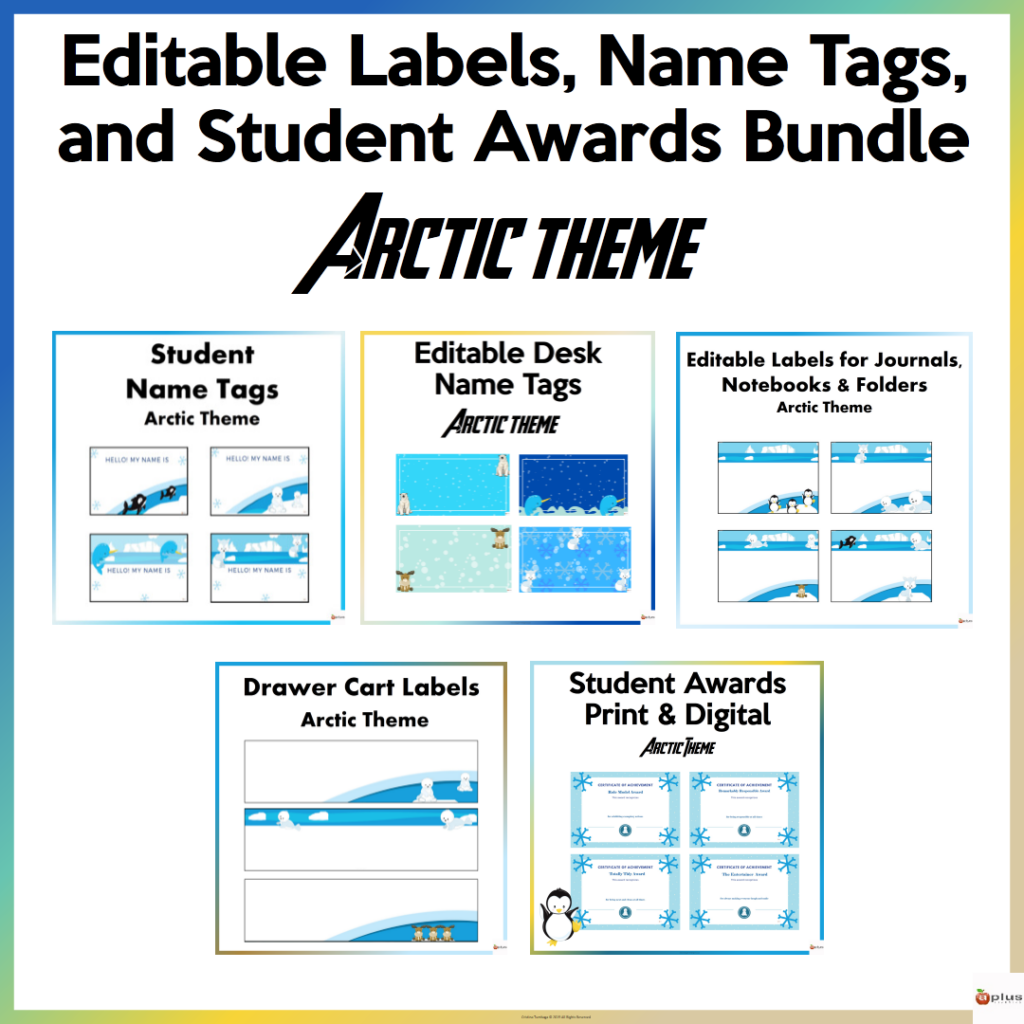 Editable Name Tags and Labels Winter Theme Bundle | Made By Teachers