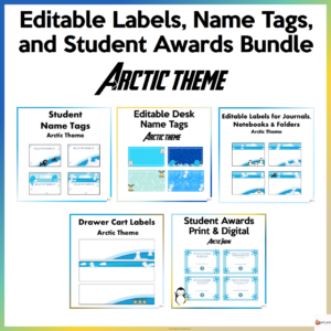 Editable Name Tags and Labels Winter Theme Bundle | Made By Teachers