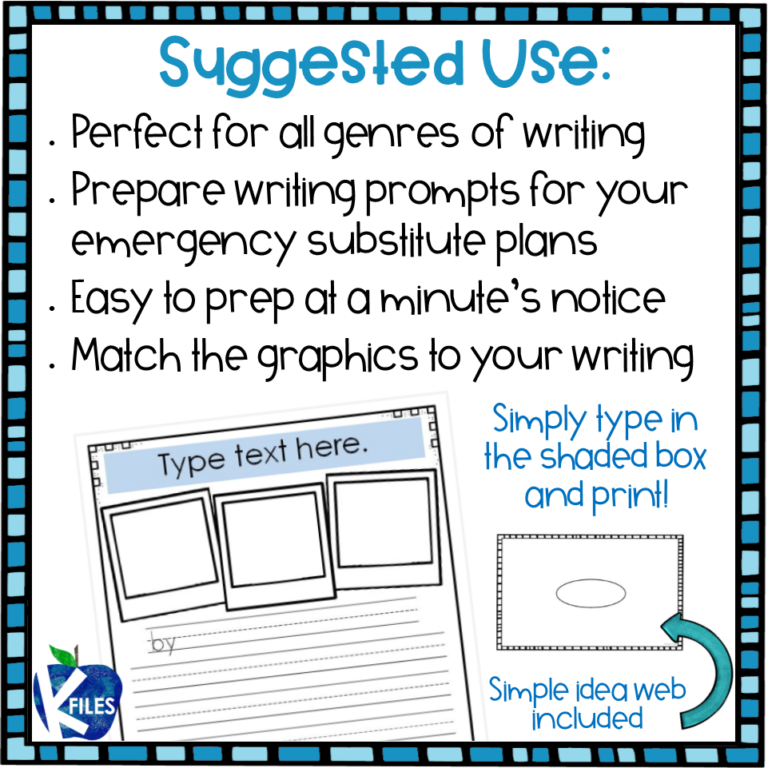 Writing PaperTemplates with Editable Writing Prompts / Titles | Made By ...