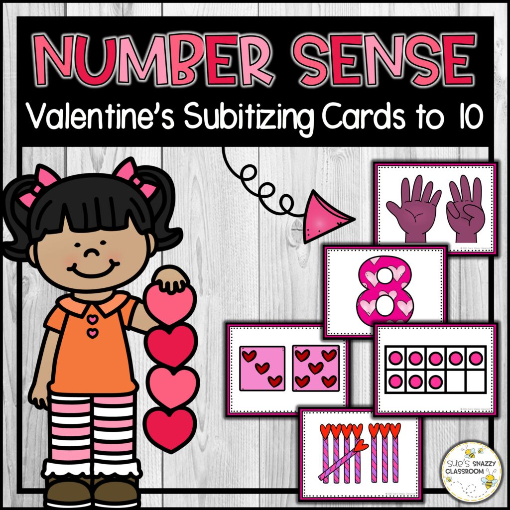 Valentine's Day Themed Subitizing Cards to 10 - Number Sense Practice ...