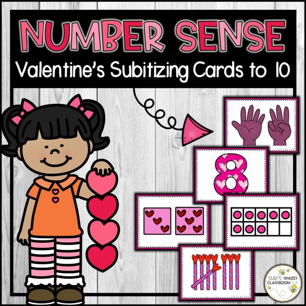 Valentine's Day Themed Subitizing Cards to 10 - Number Sense Practice ...