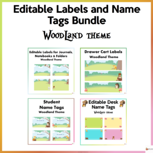 Editable Name Tags and Labels Woodland Theme Bundle | Made By Teachers