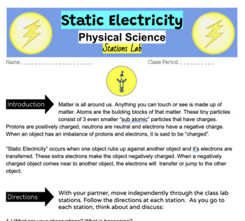 Static Electricity Stations Lab Hands On Middle School Physics Fun NGSS ...
