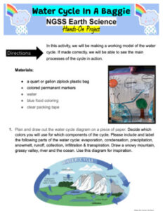 FUN Water Cycle in a Bag Project Middle School Earth Science Model STEM ...
