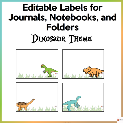 Editable Labels for Journals, Notebooks, and Folders Dinosaur Theme ...