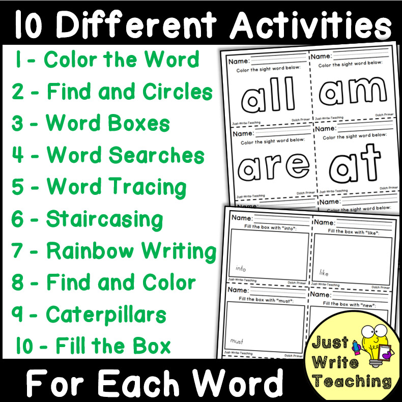 Primer Sight Word Task Cards | Made By Teachers