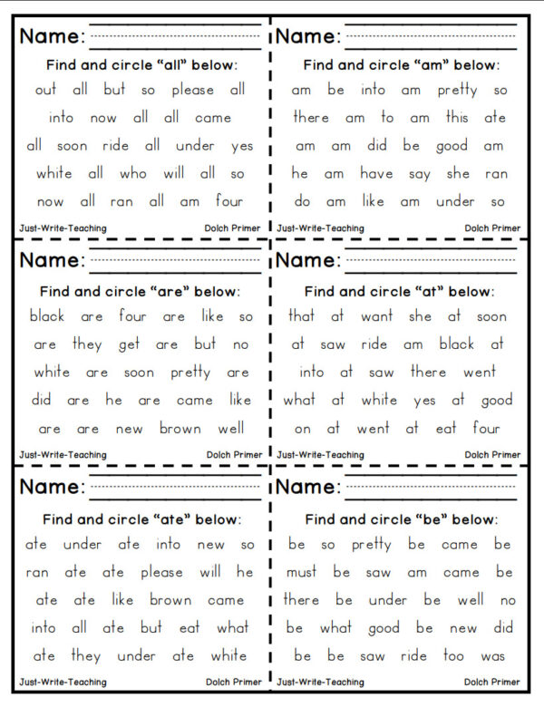 Primer Sight Word Task Cards | Made By Teachers