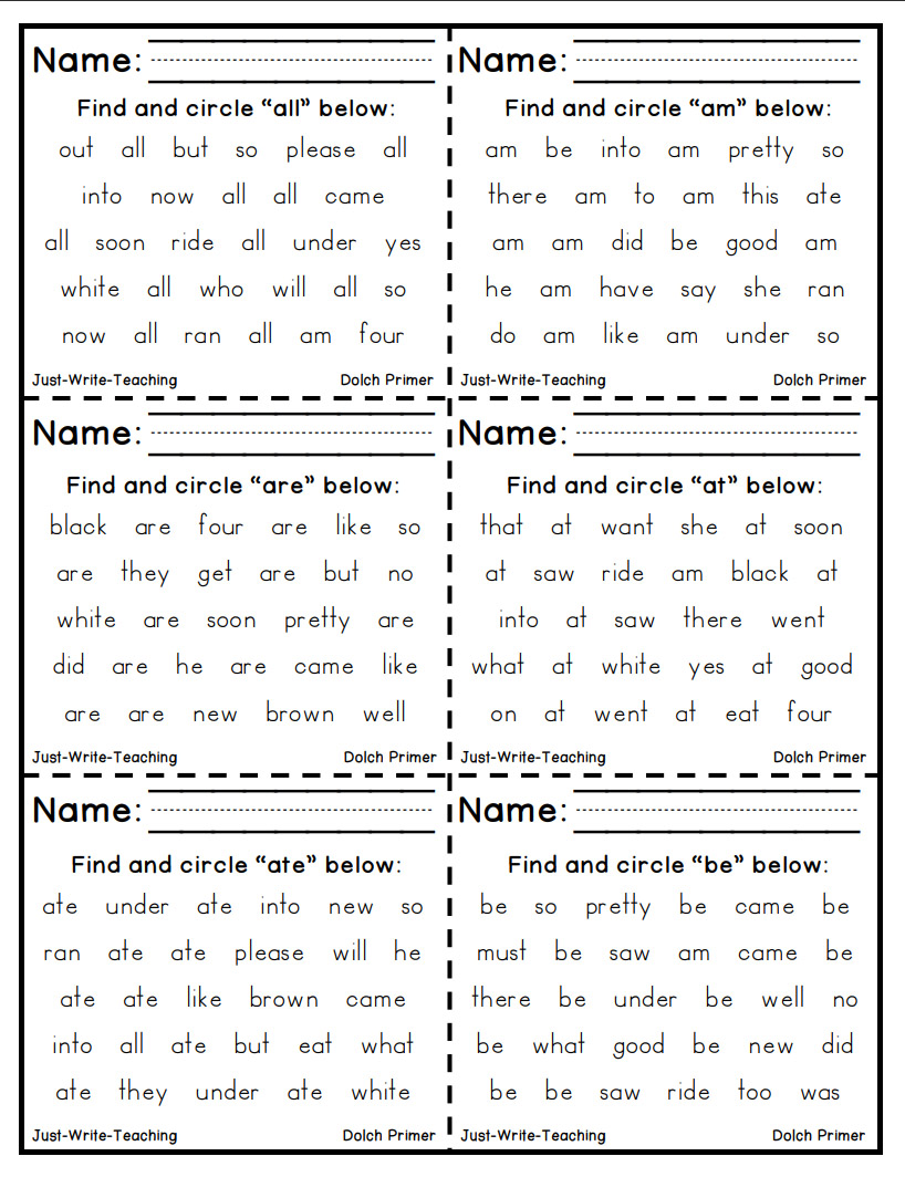 Primer Sight Word Task Cards | Made By Teachers