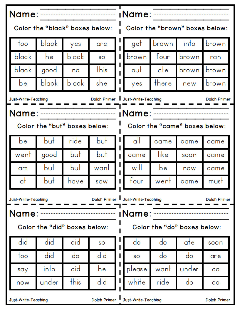 Primer Sight Word Task Cards | Made By Teachers