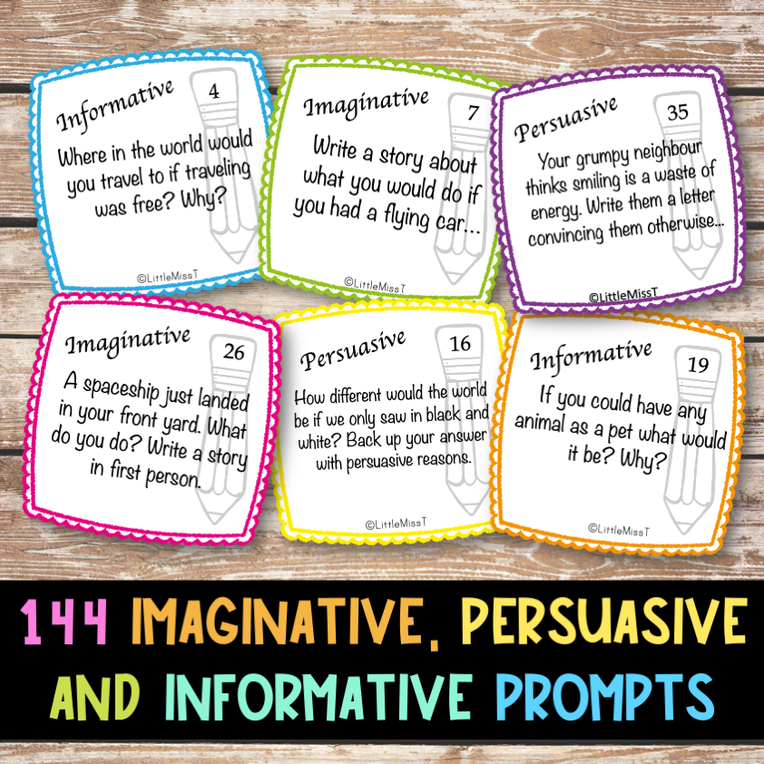 144 Daily Writing Prompt Cards - Fast finisher - Creative Informative ...