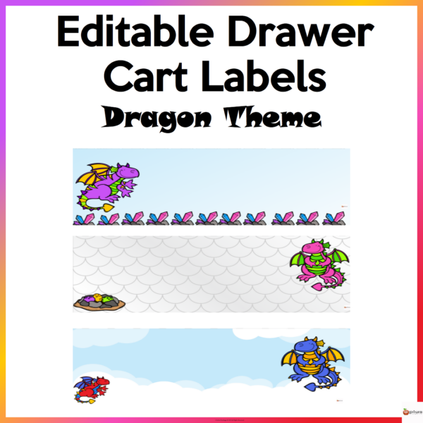 Editable Drawer Cart Labels Dragon Theme | Made By Teachers