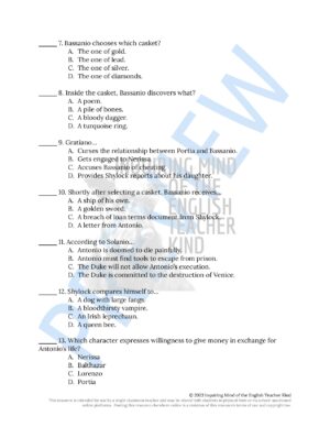 The Merchant of Venice Quiz and Answer Key Bundle | Made By Teachers