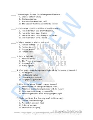 The Merchant of Venice Quiz and Answer Key Bundle | Made By Teachers