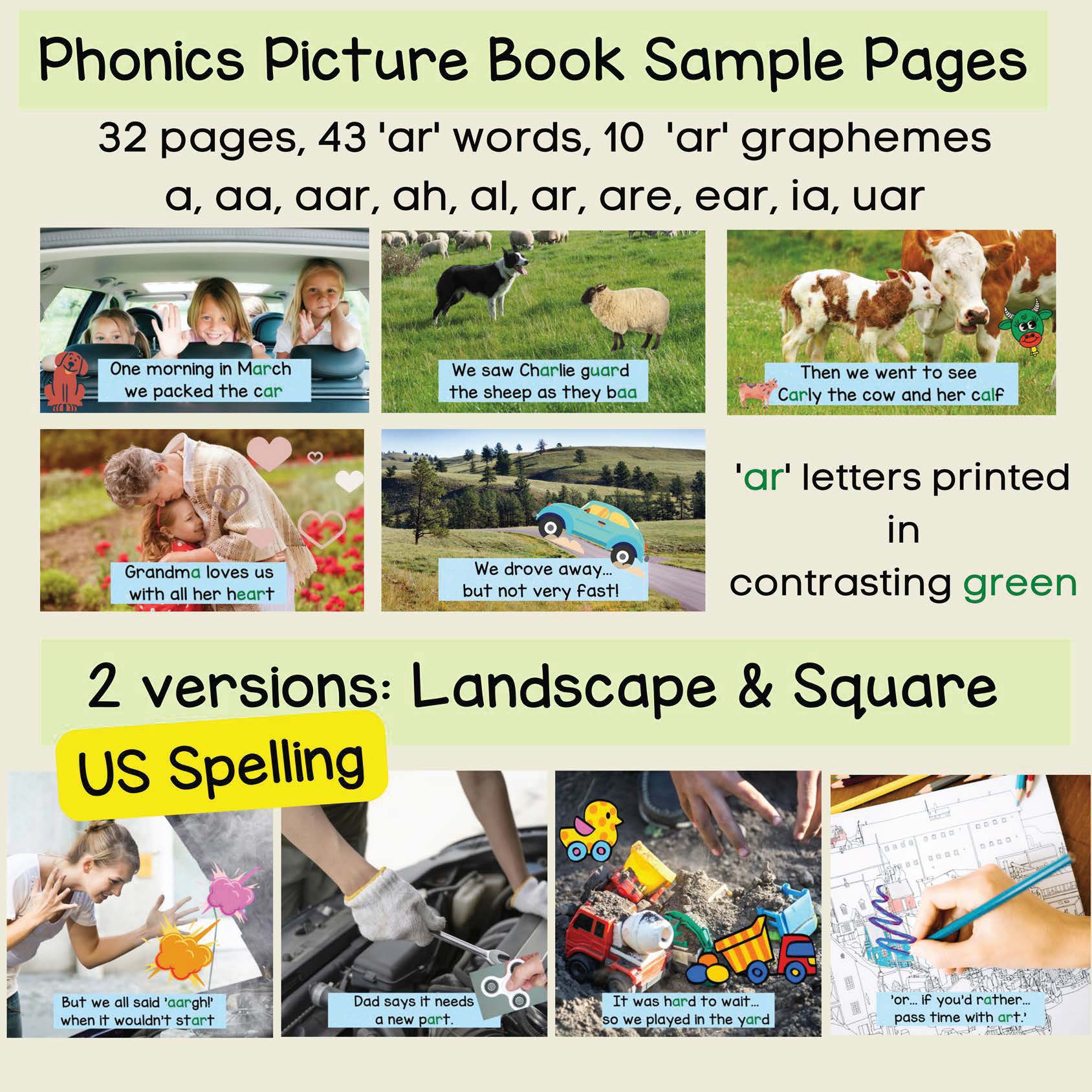 Spelling the 'ar' Vowel Sound - Phonics Story & Activities - 2 Versions ...