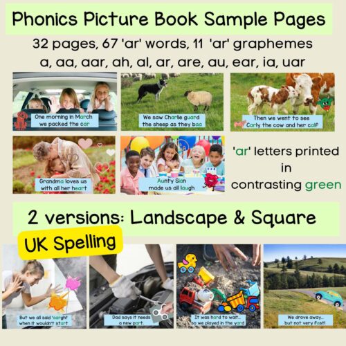 Spelling the 'ar' Vowel Sound - Phonics Story & Activities - 2 Versions ...