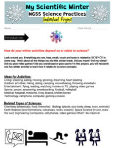 The Science of Winter Research & Creativity Project Middle School NGSS ...