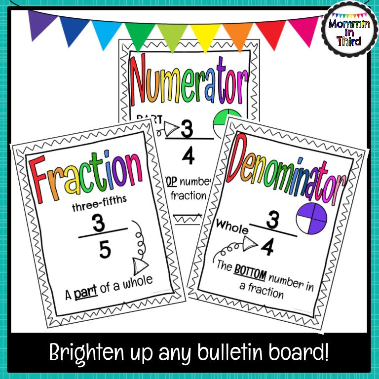 Fraction Posters - Fraction Activities - Fraction Bulletin Board | Made ...